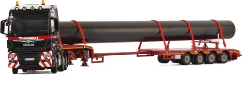 Mammoet MAN TGX XXL 6x2 + 4 axle low loader + pipe Mammoet Global Support