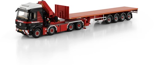 Mammoet MB Arocs 8x4 + Palfinger loader crane with 4 axle flatbed ...