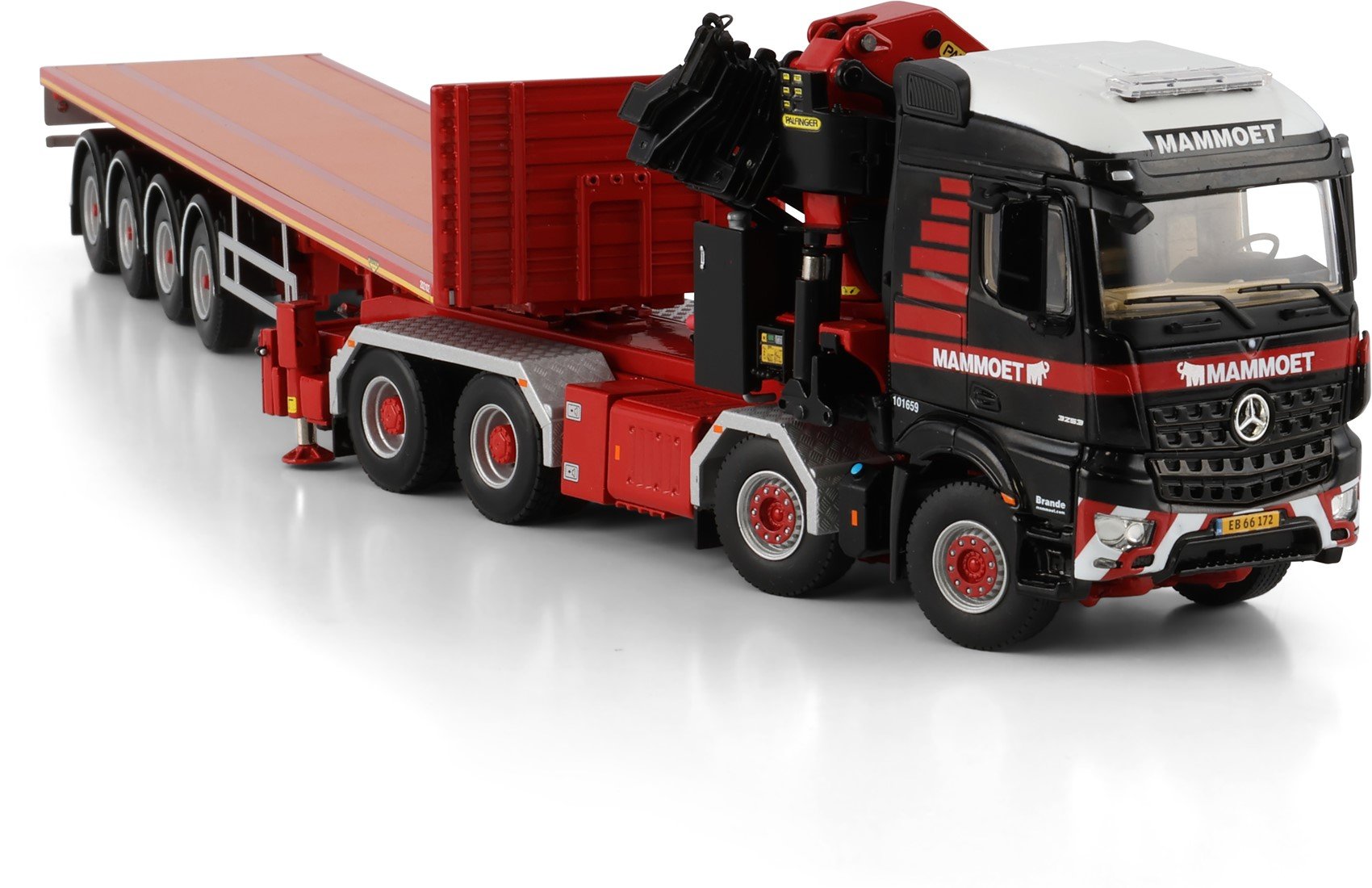 Mammoet MB Arocs 8x4 + Palfinger loader crane with 4 axle flatbed ...